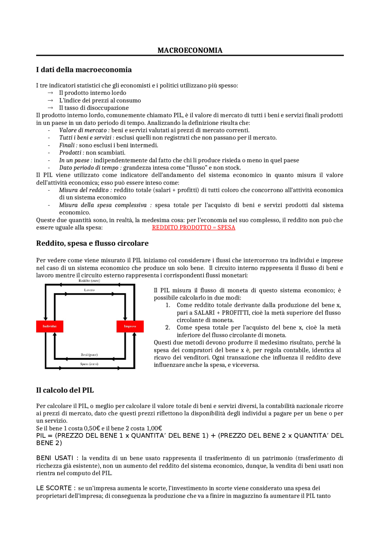 Riassunti Macroeconomia Prima Parte Prof De Santis Docsity