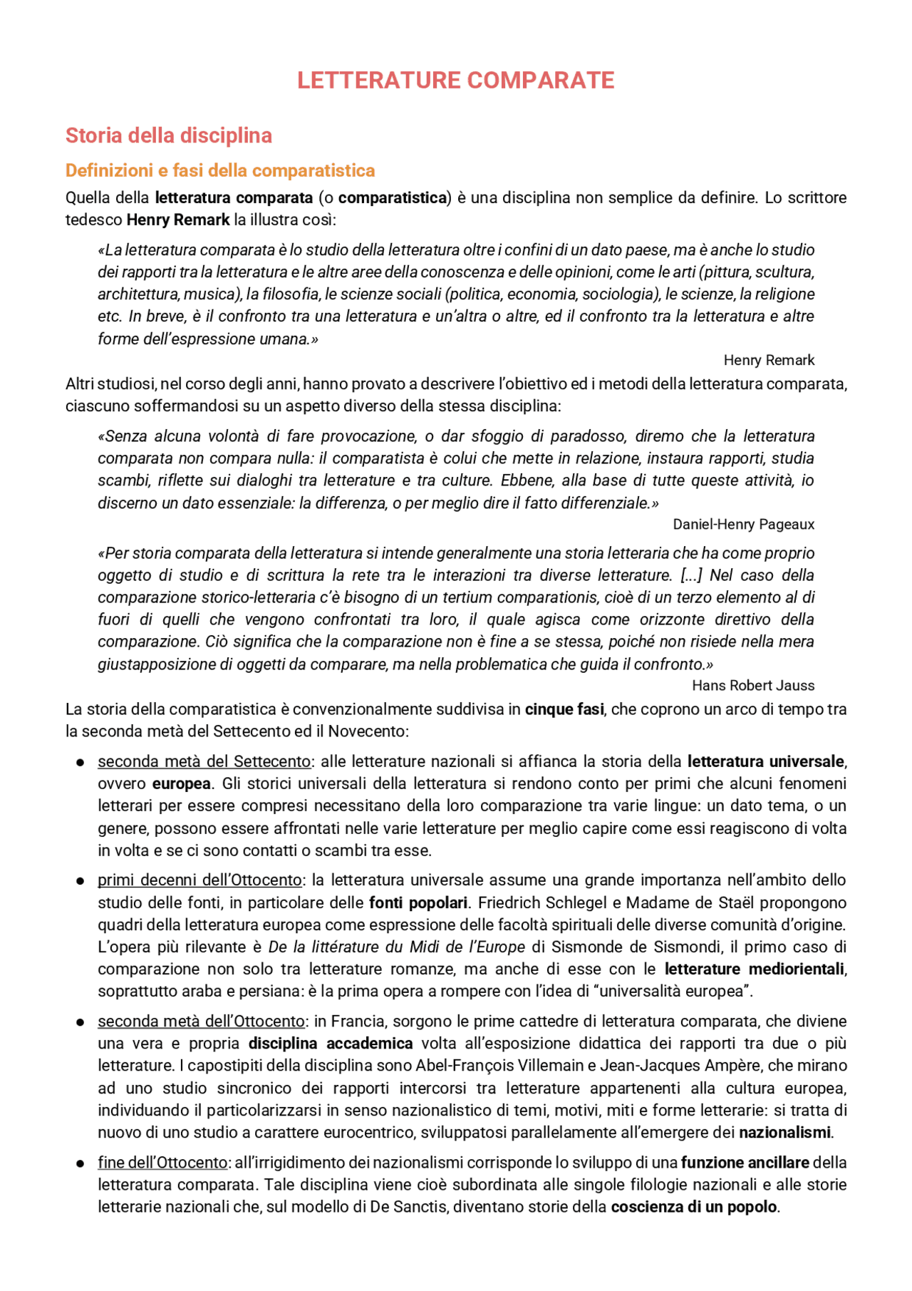Letterature comparate (parte 1) - Fastelli | Sbobinature di Letterature ...