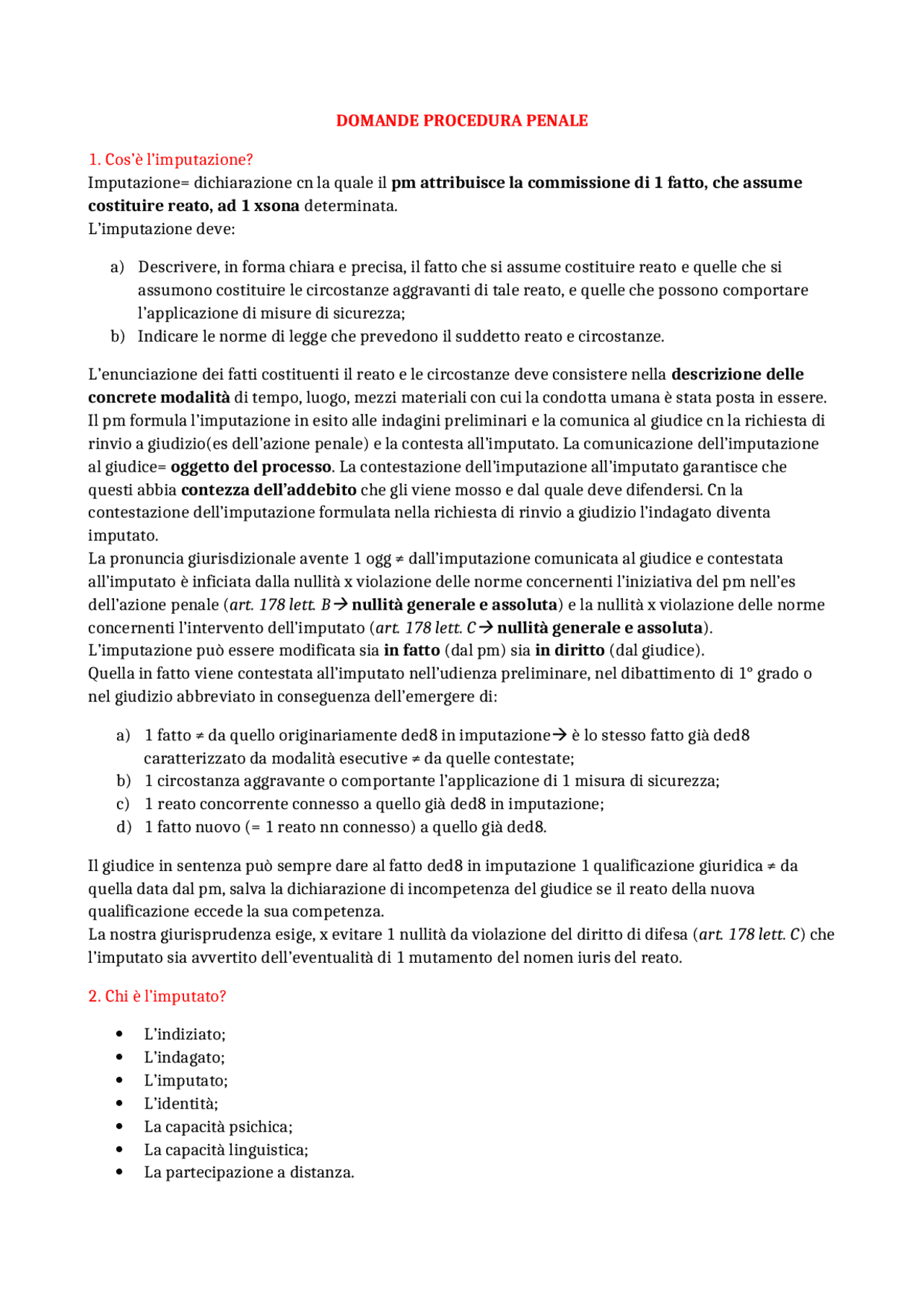 Domande Frequenti Procedura Penale Docsity