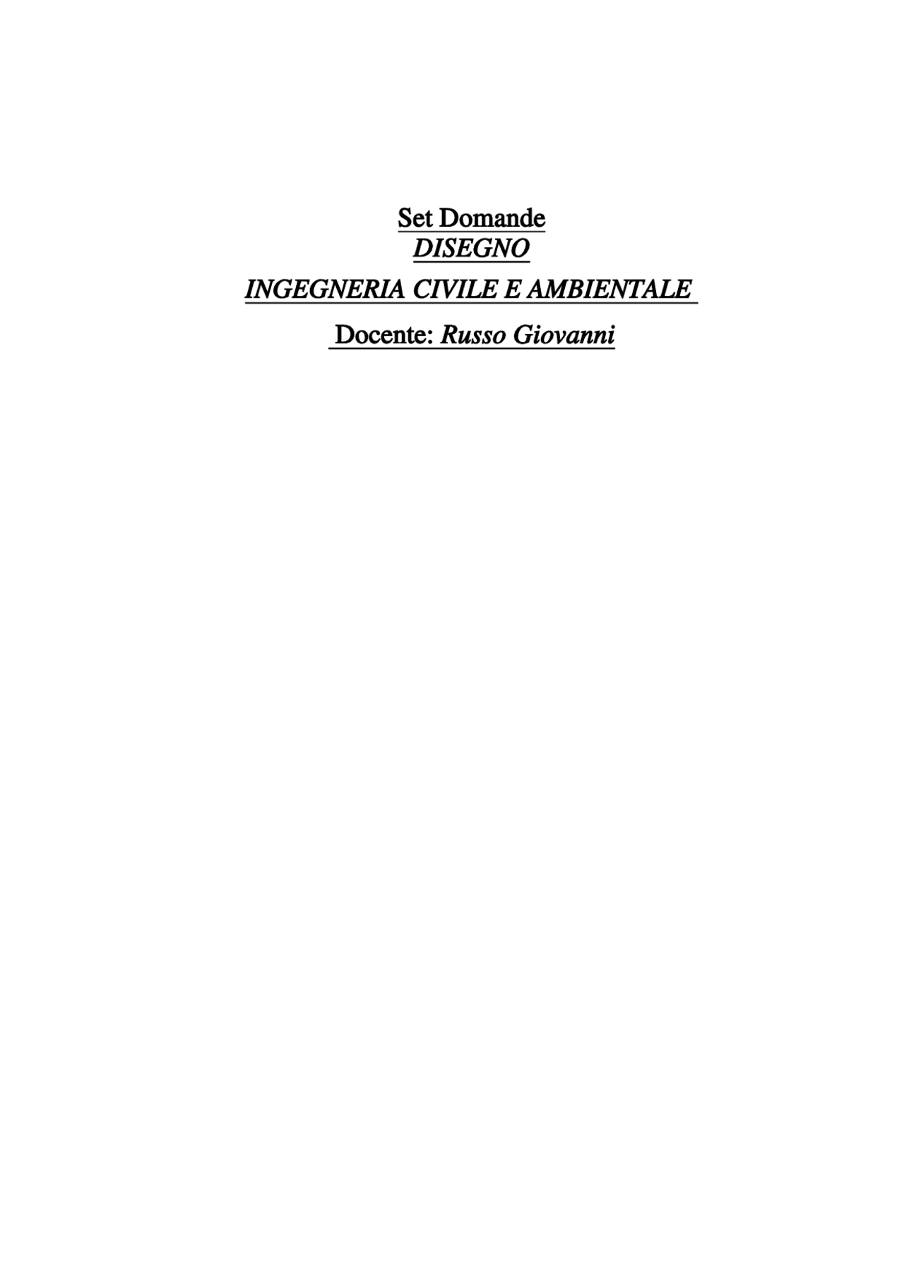 Paniere Disegno Completo Ecampus Prof Russo Giovanni Docsity