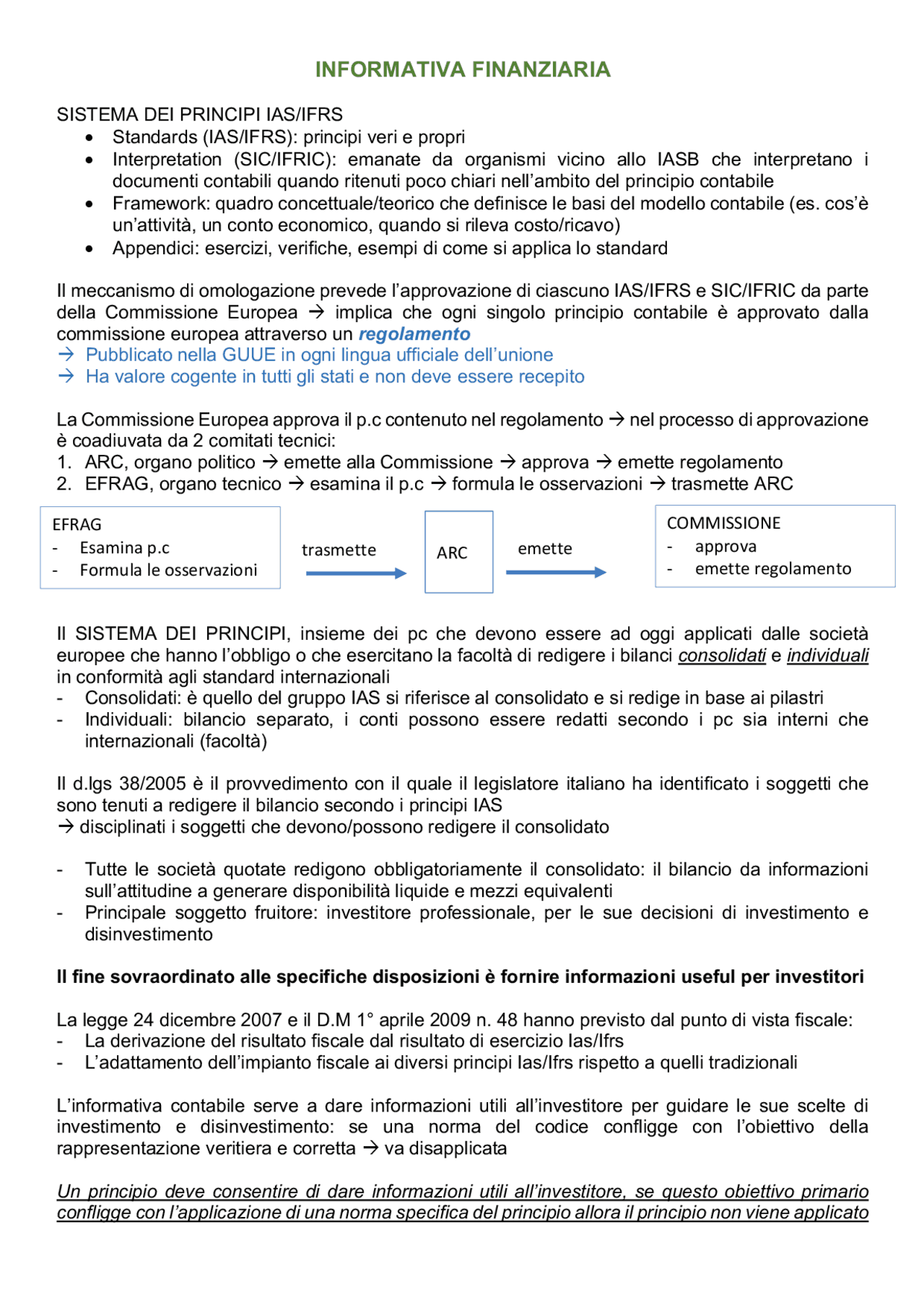 Riassunti Corso Informativa Appunti Di Analisi Di Bilancio E Principi