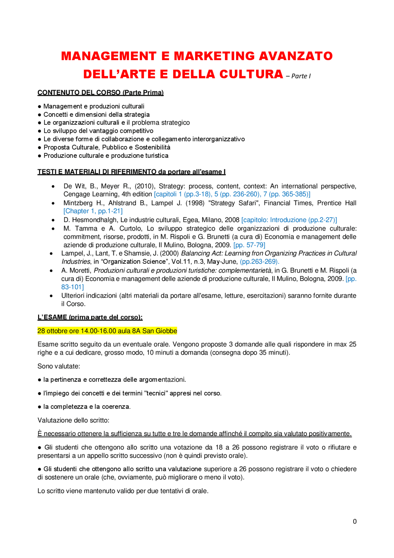 Appunti Lezione Parte I Management Docsity