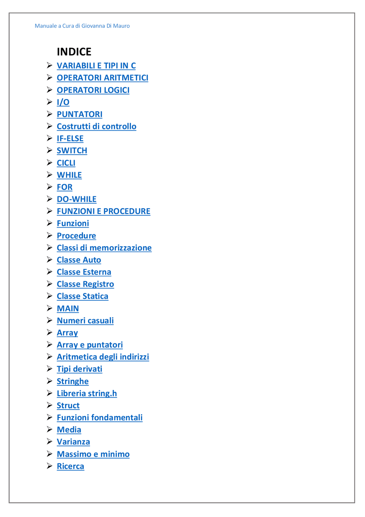 Manuale Di Programmazione I Appunti Di Programmazione C Docsity