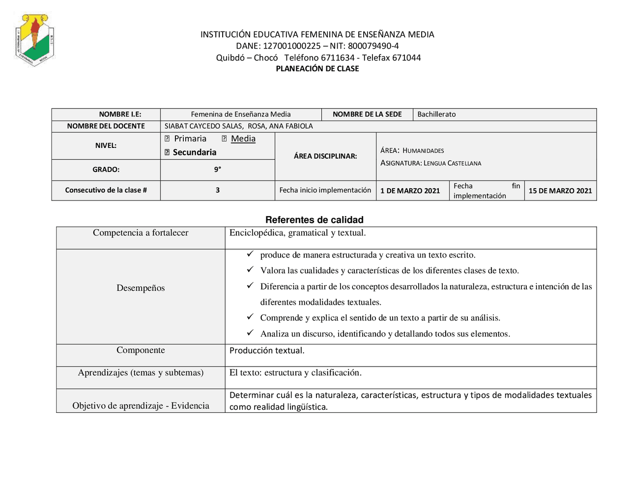 Plan de clase el texto y tipología textual | Exámenes selectividad de ...