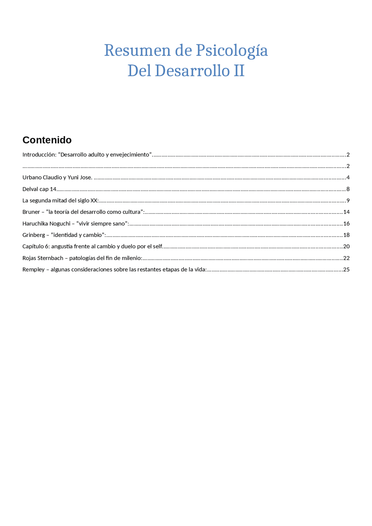 Vejez Crecimiento Etapas Resúmenes De Desarrollo Humano Docsity