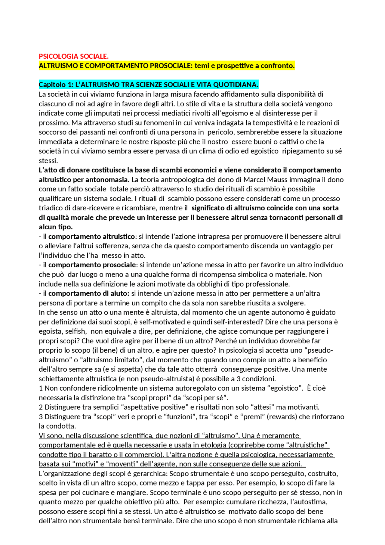 Altruismo E Comportamento Procosiale Docsity