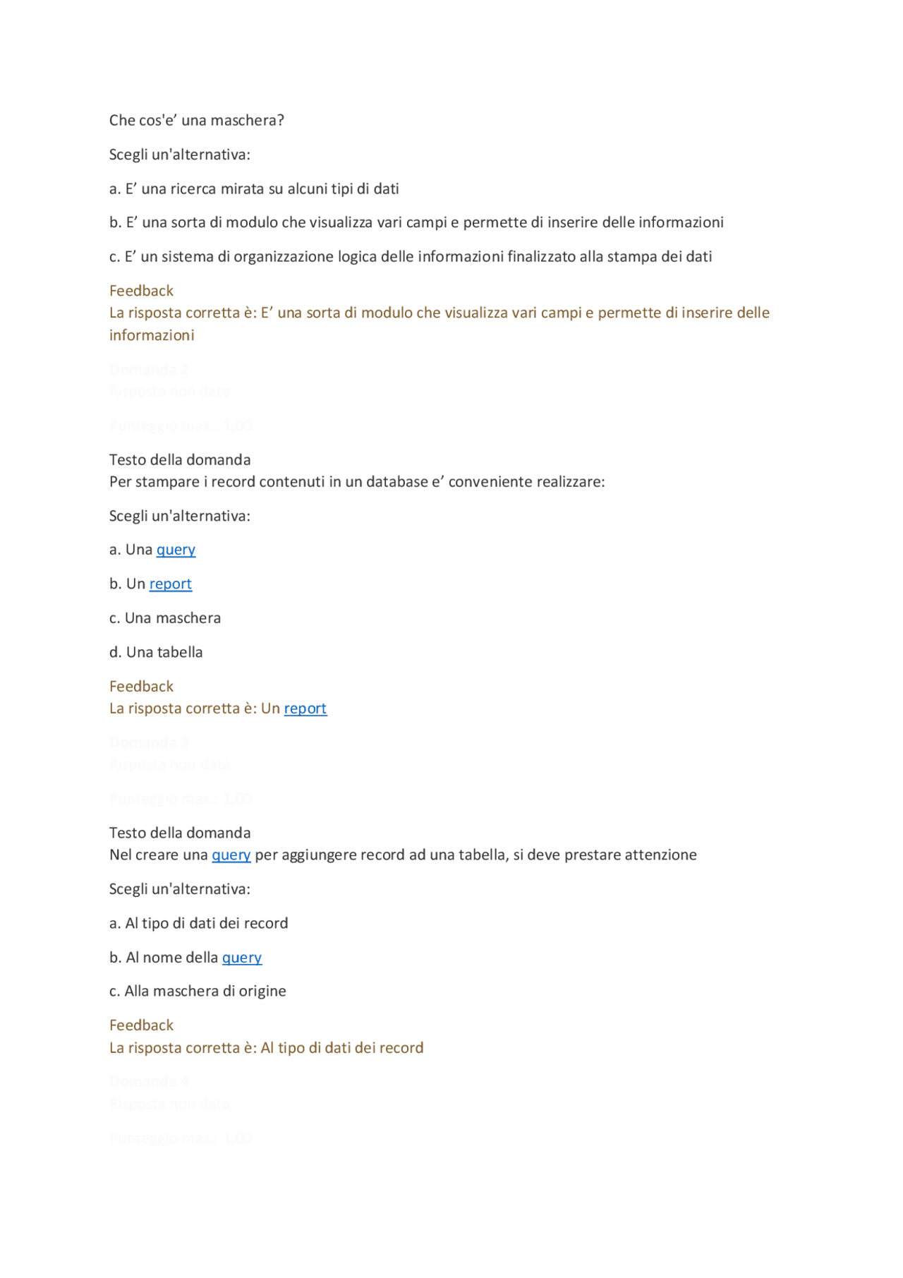Imulazione Esame Eirsaf Full Uniscientia Modulo08 Database Livello