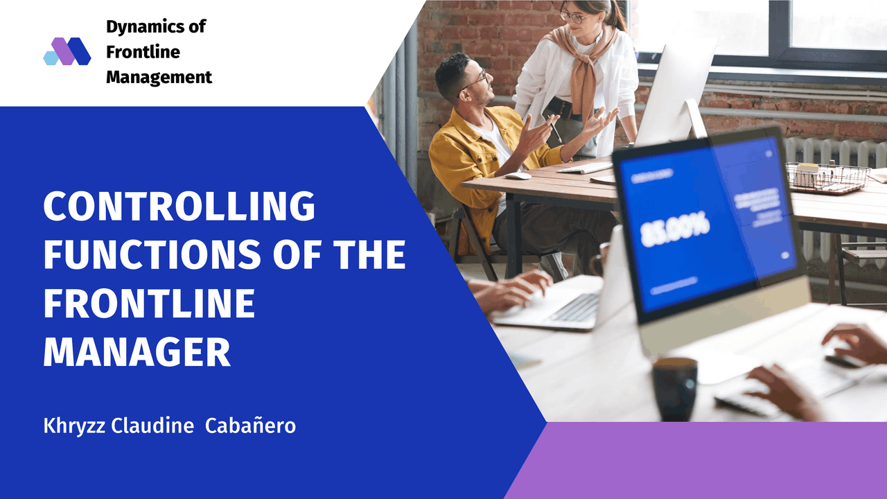 CONTROLLING FUNCTIONS OF THE FRONTLINE MANAGER - Docsity
