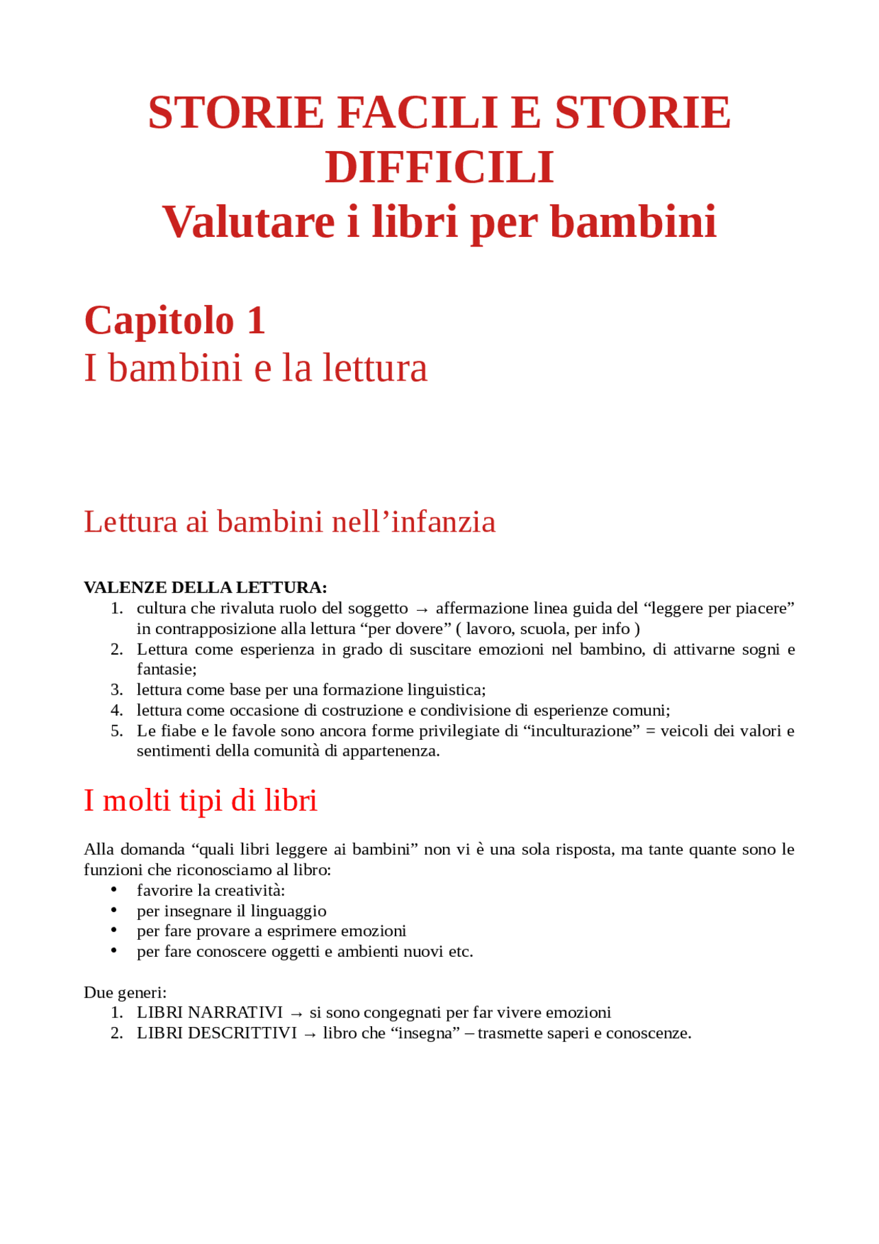 Riassunto Storie Facili E Storie Difficili Di Rcardarello Docsity