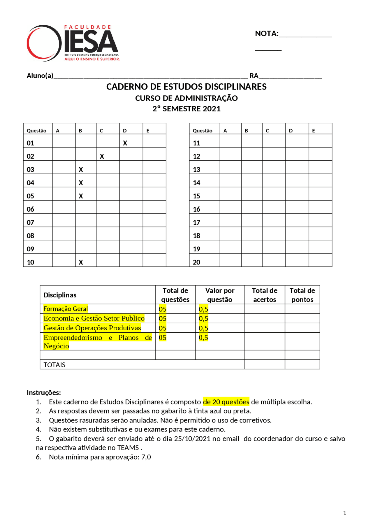 ExercÍcios Variados Docsity
