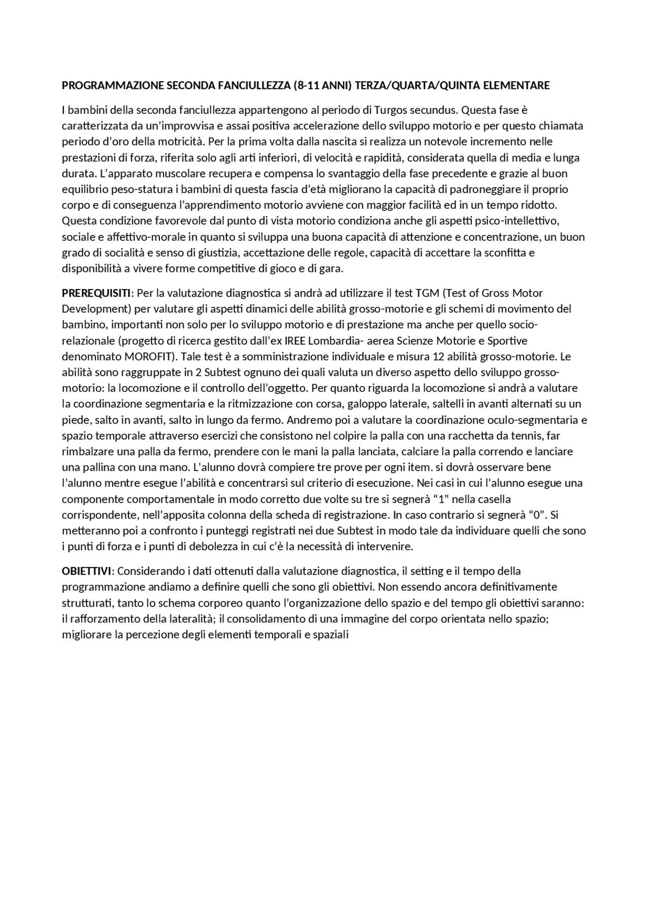 Esempio Di Programmazione Docsity