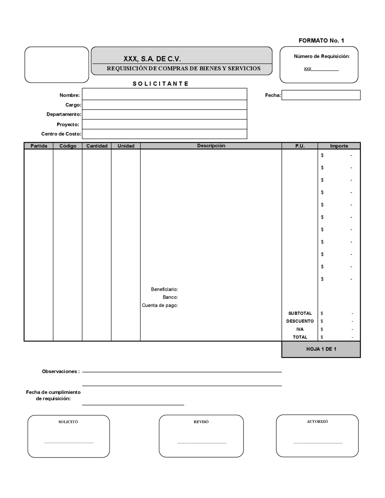 REQUISICIÓN DE COMPRA - Docsity