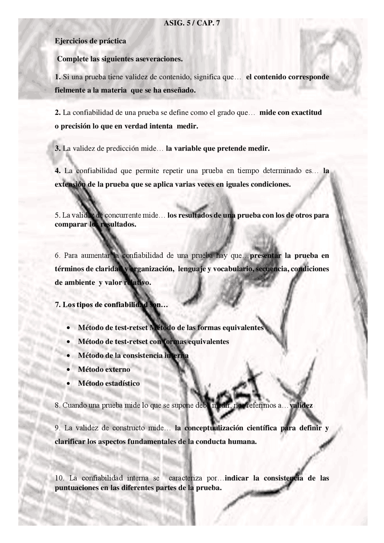 Conceptos y características de una prueba: valididad, confiabilidad y tipos de pruebas ...
