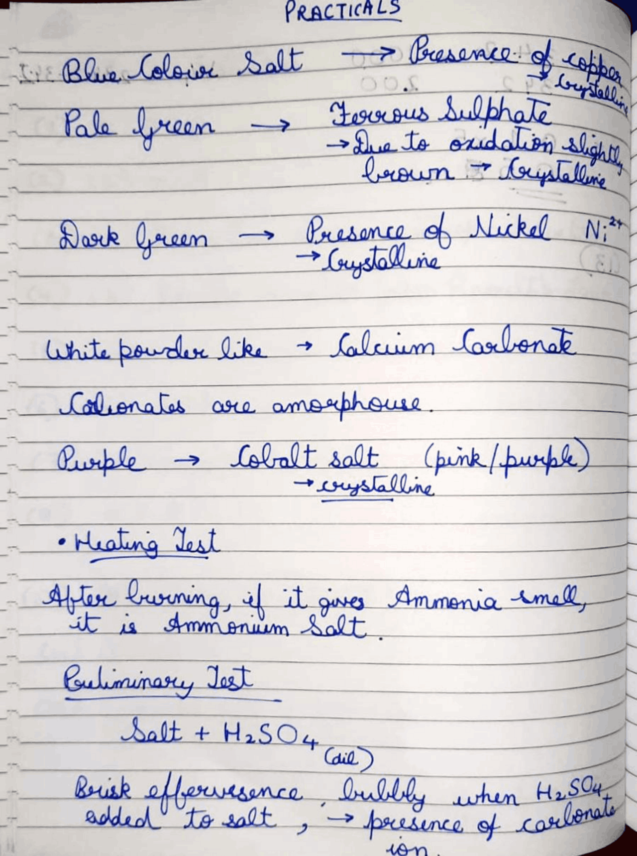Chemistry practicals - Docsity
