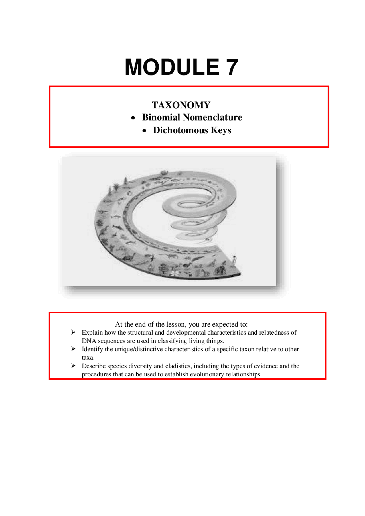 Taxonomy Grade 12 STEM | Exercises Biology | Docsity