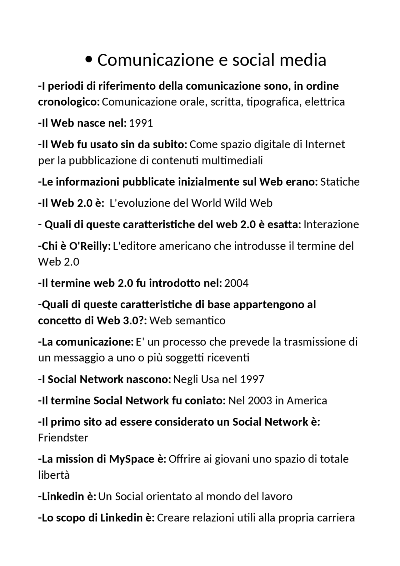 Comunicazione E Social Media Docsity