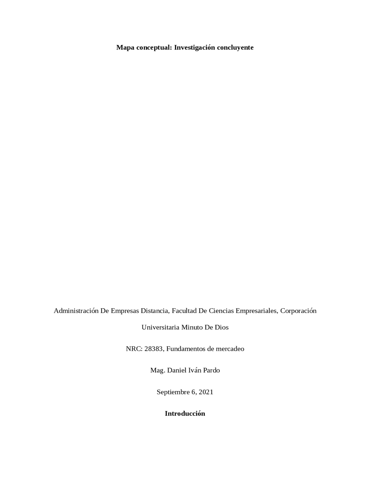 Mapa conceptual- investigación concluyente - Docsity