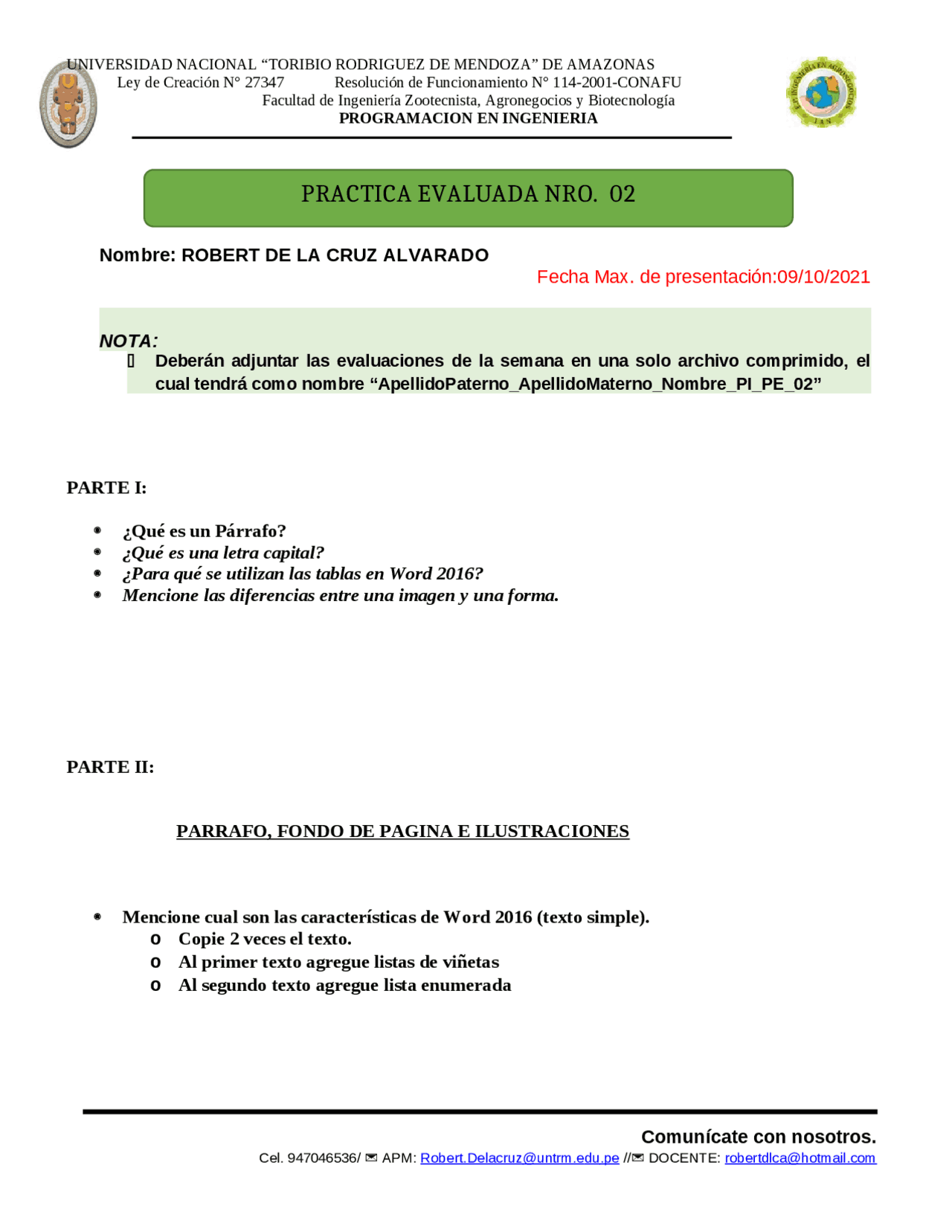 Practica De Programacion Docsity