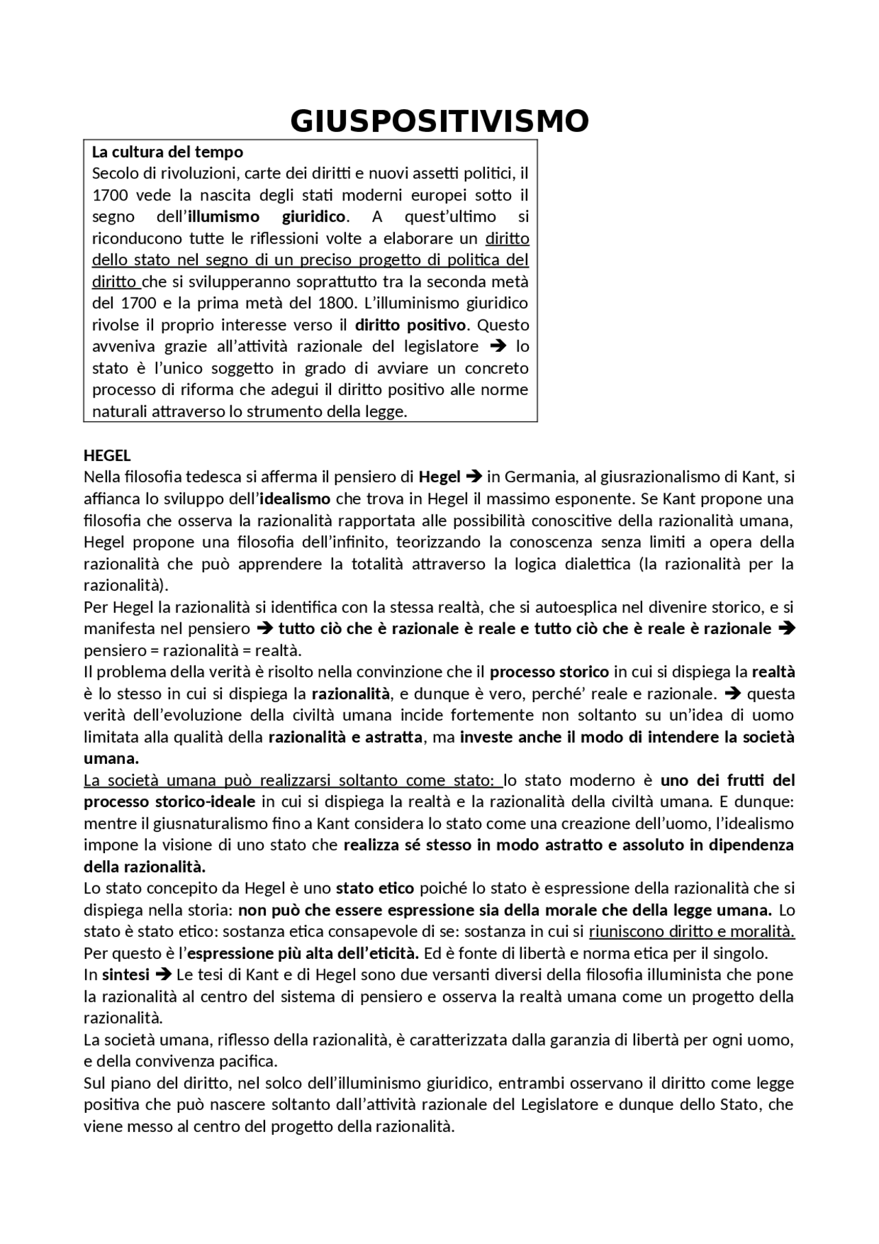Giuspositivismo Filosofia Del Diritto Docsity