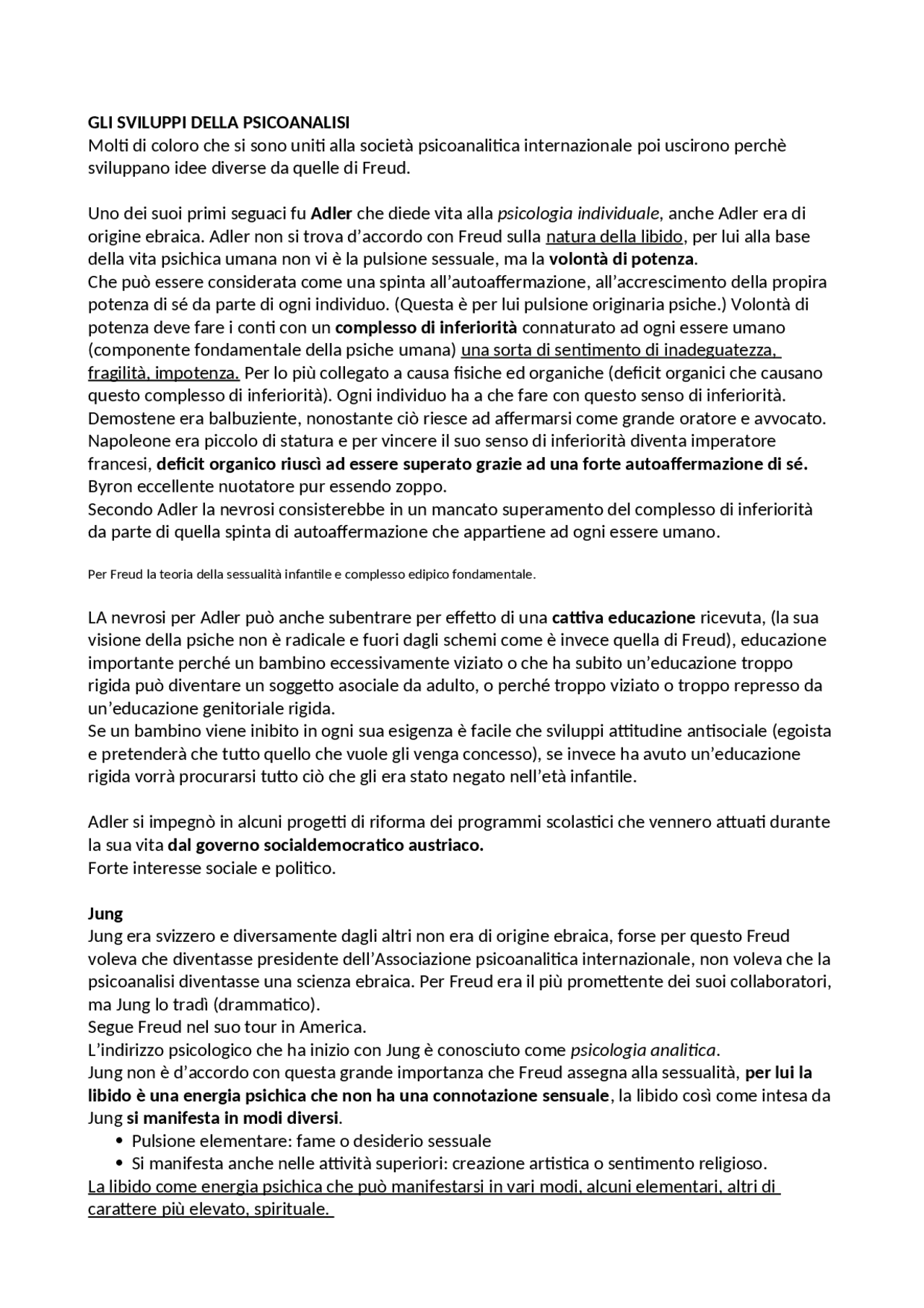 Riassunto Filosofia Di Adler E Di Jung Docsity
