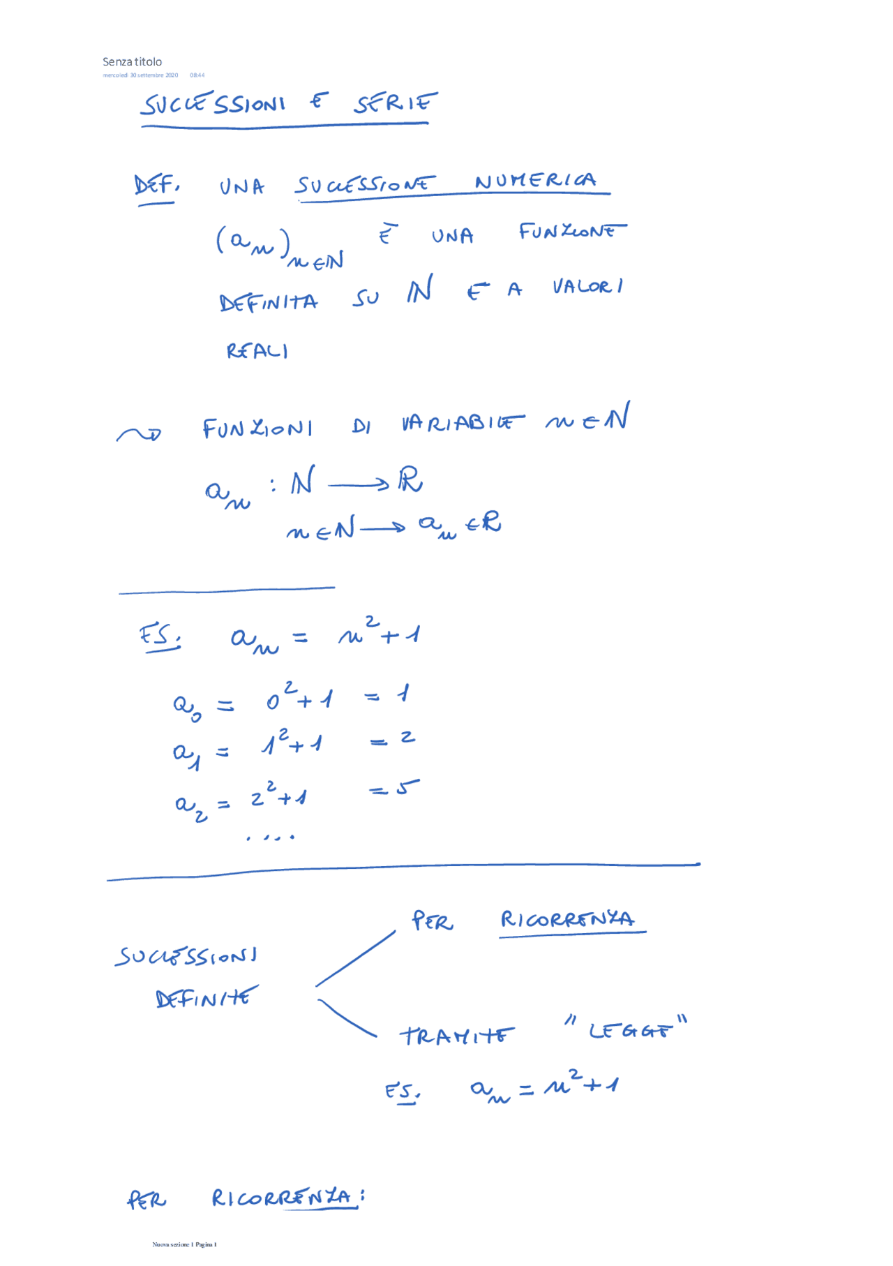 Serie Numeriche Parte 1 Docsity