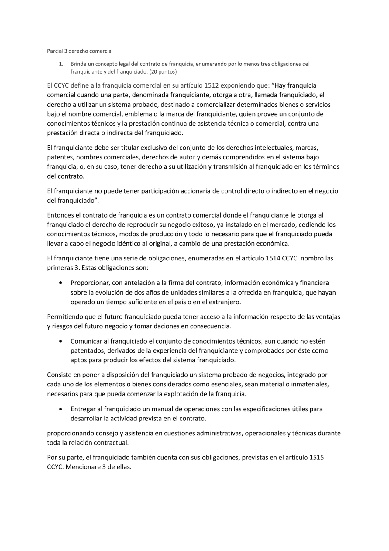 Parcial 3 Derecho Comercial Nota 10 Docsity