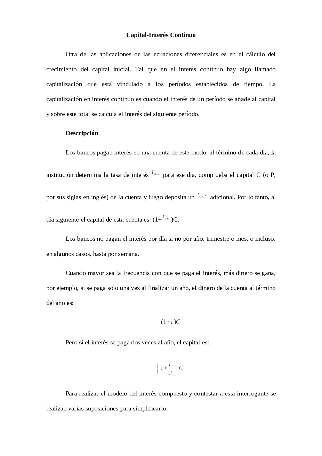 Interés Continuo, Ejercicios como ejemplo | Apuntes de Ecuaciones ...