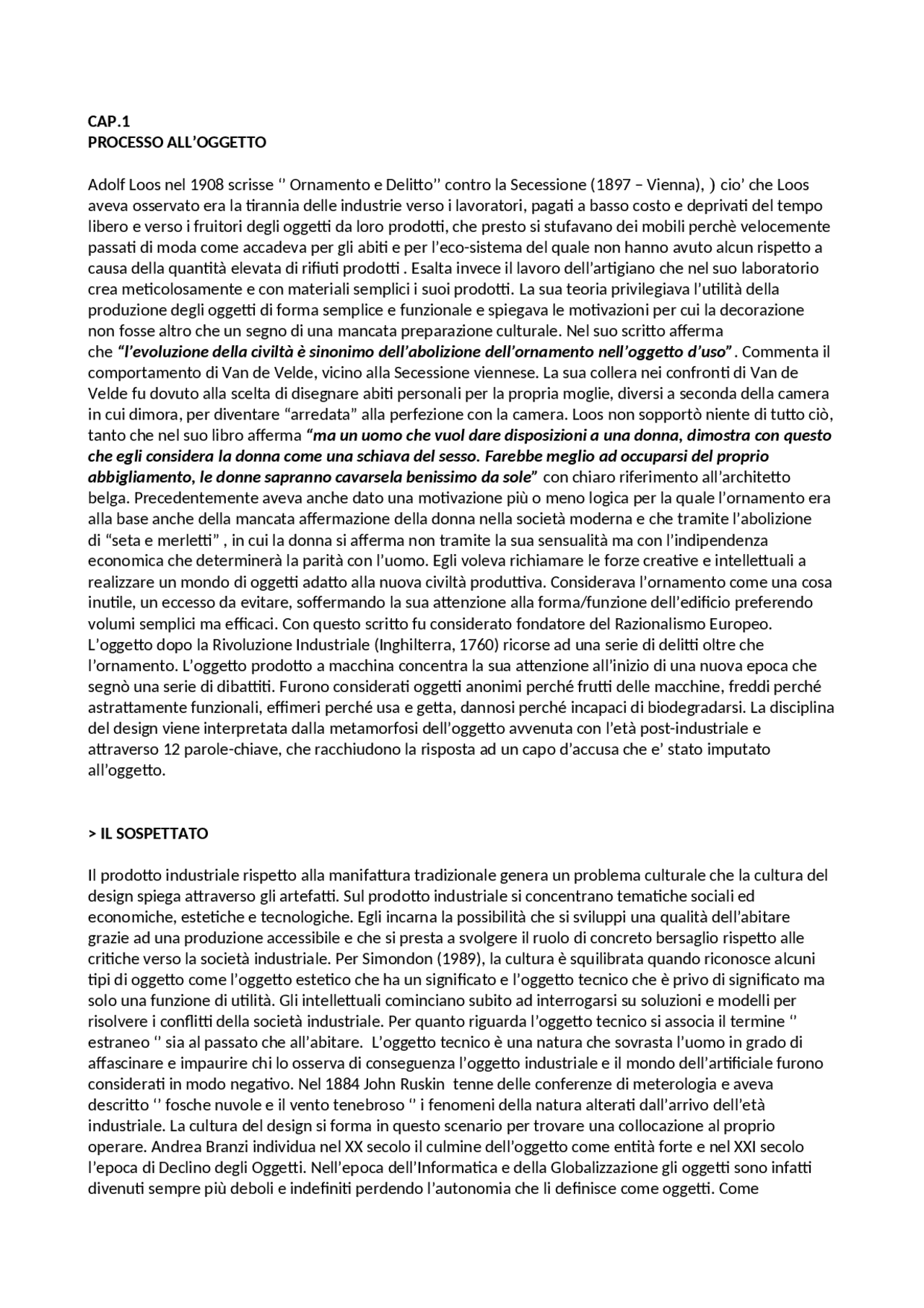 Riassunto Prime Due Parti Cap1 Designe Delitto Docsity