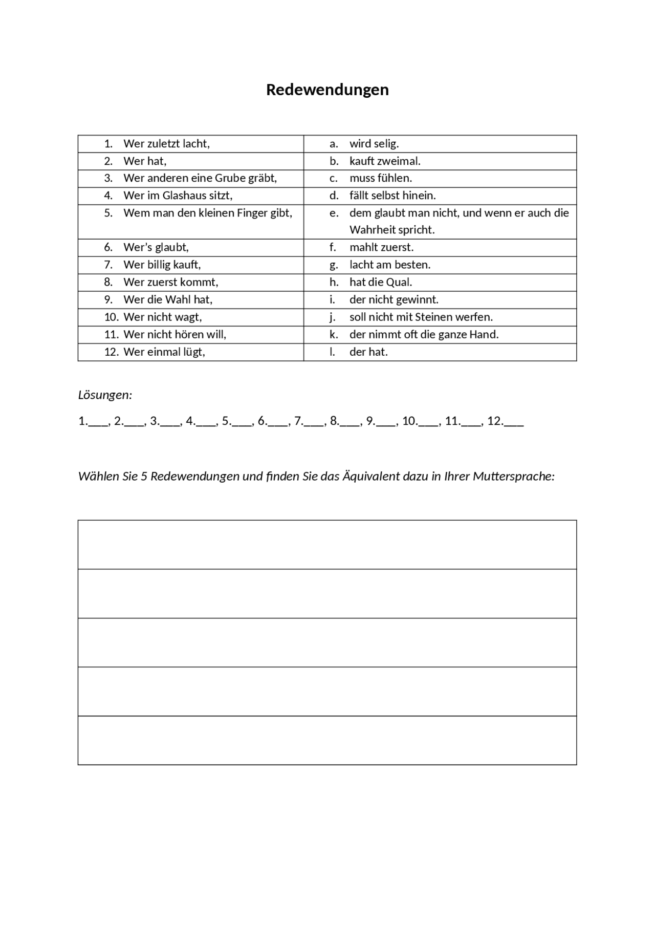 Esercizi Preparazione Tedesco Iii Docsity