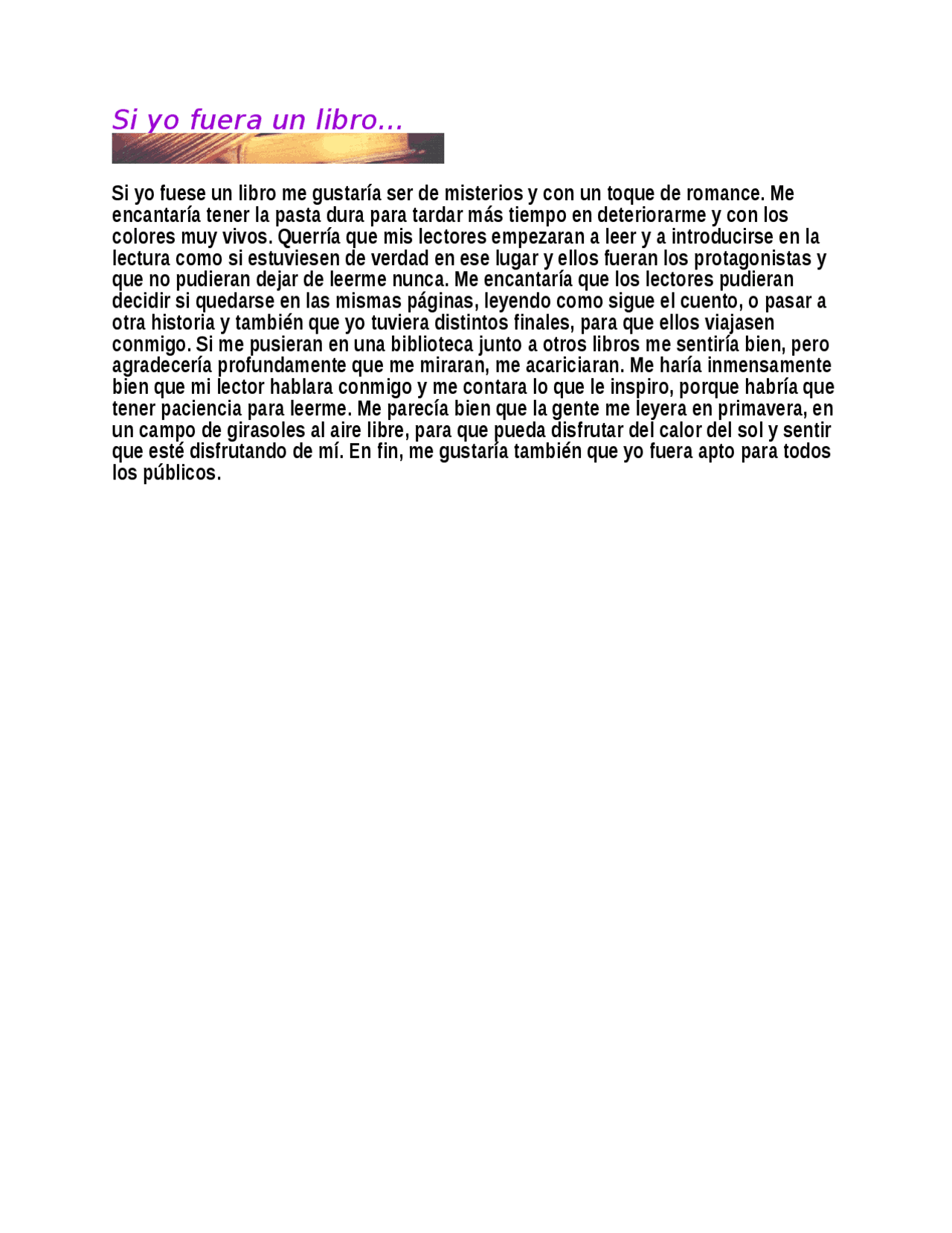 Si yo fuera un libro - Docsity