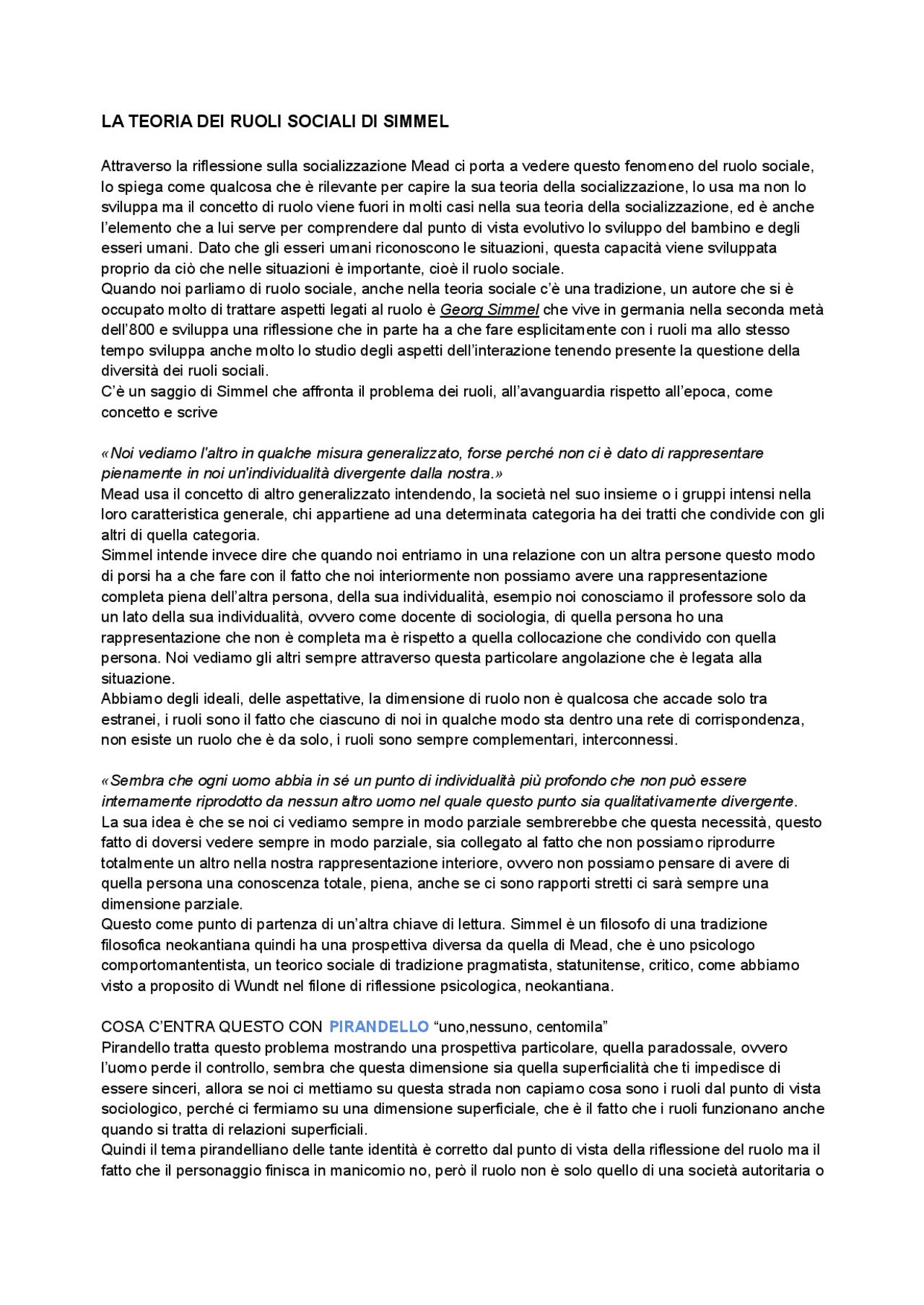 I Concetti Di Ruolo Sociale Pt2 Docsity