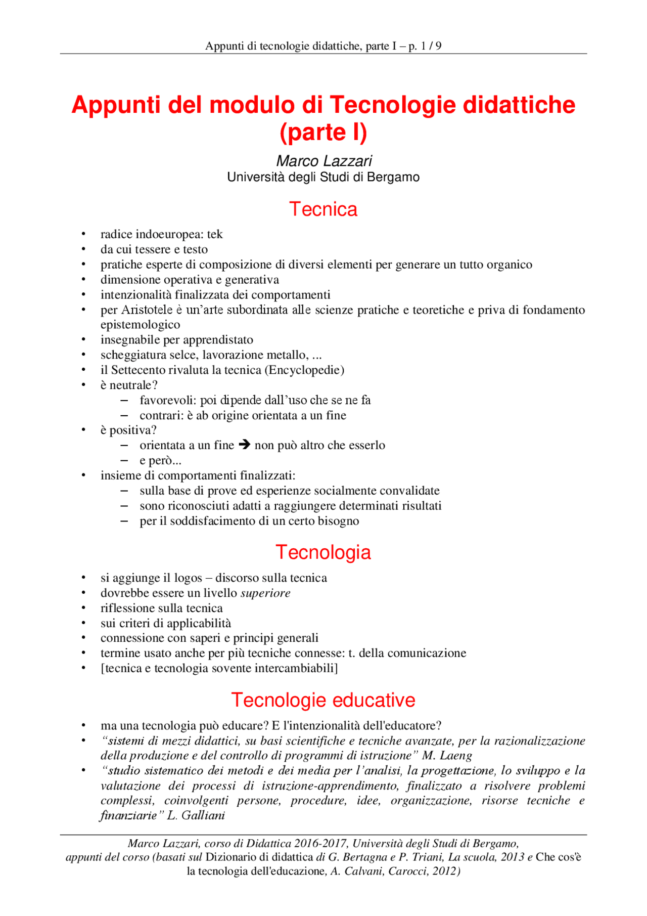 Tecnologie Didattiche Docsity