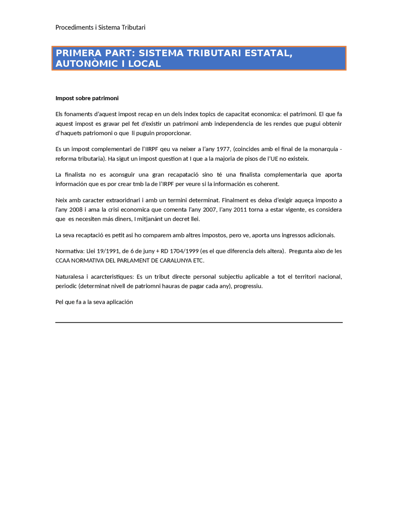 Primera Parte Procedimientos Y Sistemas Tributarios Docsity