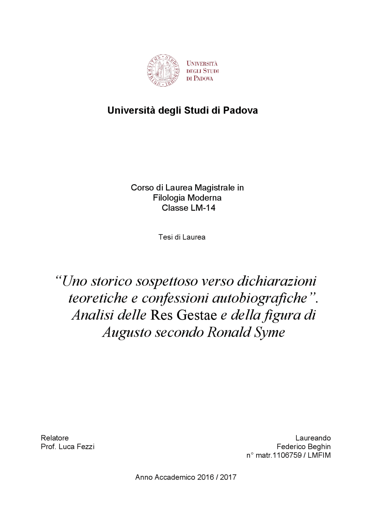 Principato Di Augusto Docsity