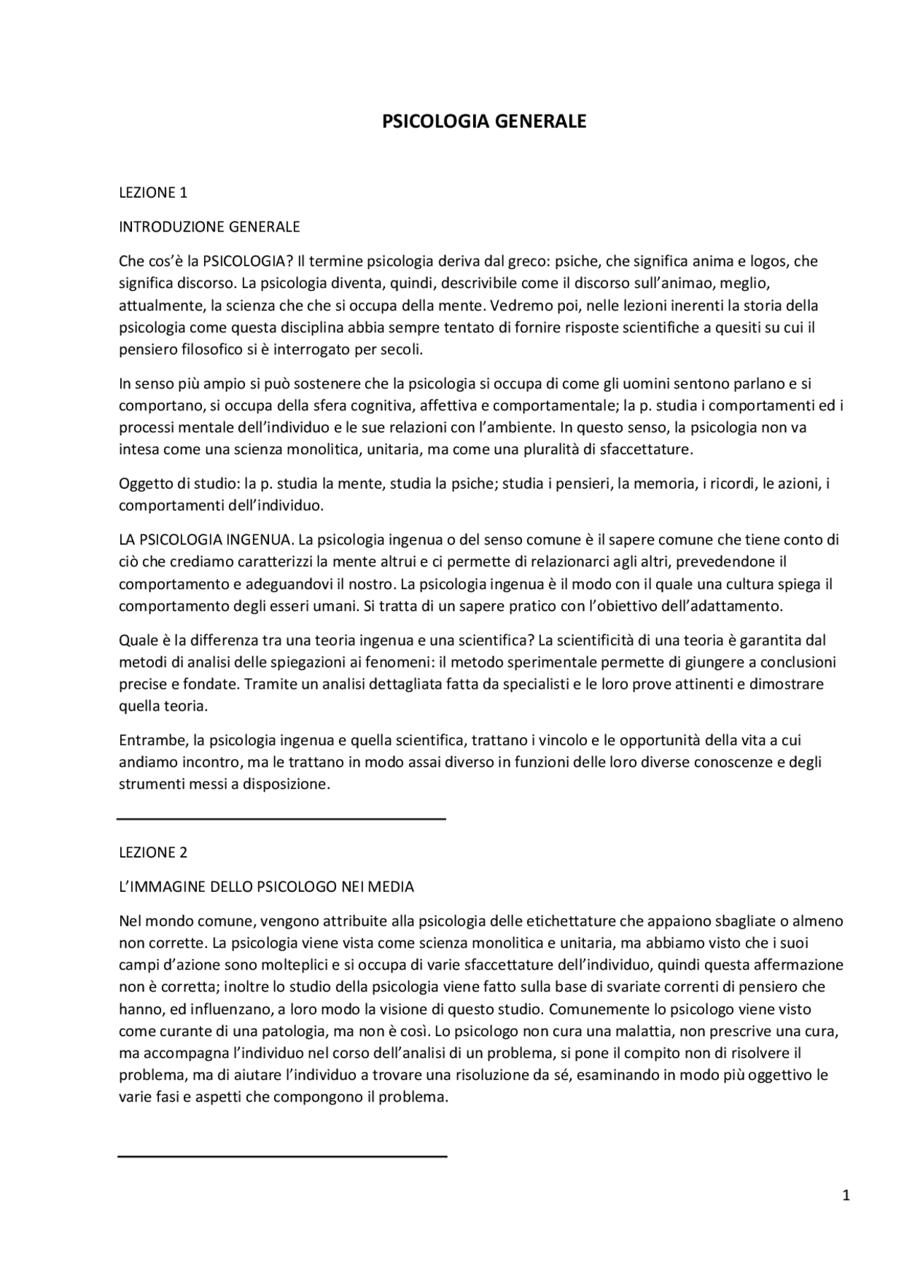 Psicologia Generale Ecampus Riassunto Completo Corso Scienze E