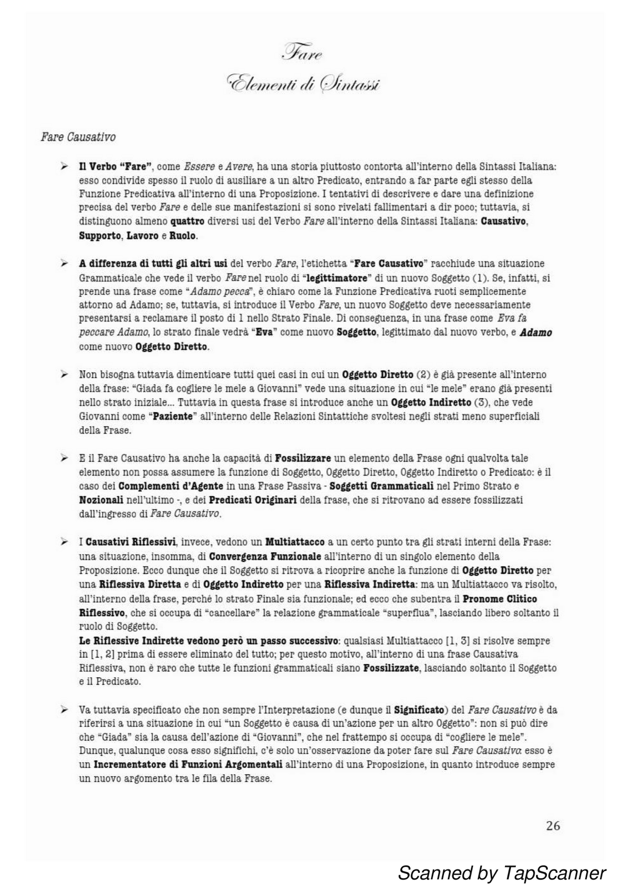 Fare Elementi Di Sintassi Docsity