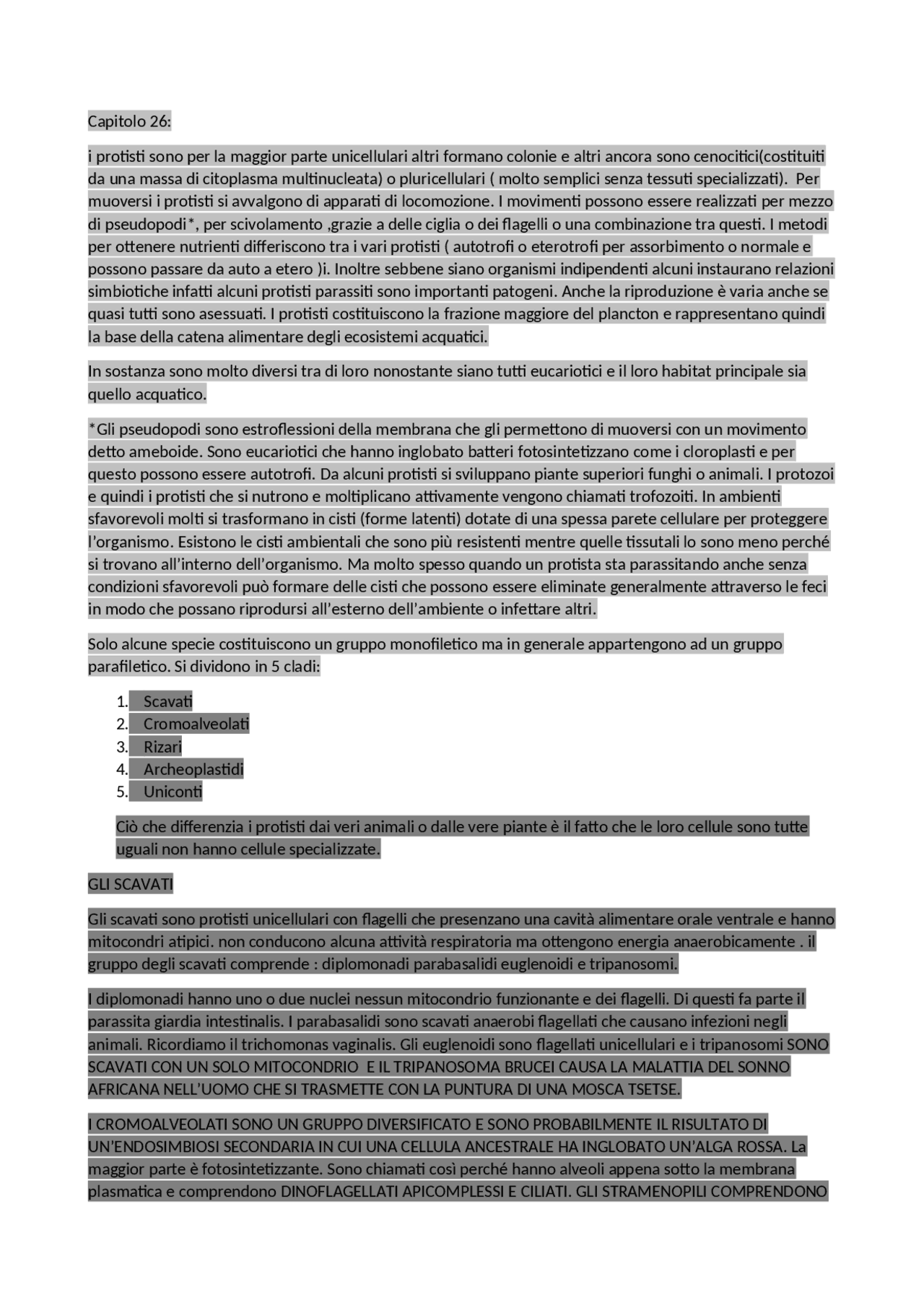 Protisti Dal Solomon Appunti Di Biologia Docsity