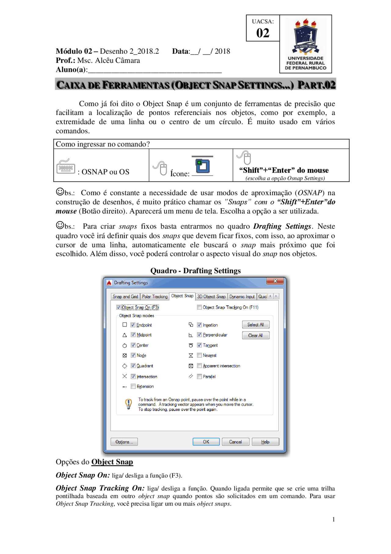 Autocad Módulo 2 De Desenho Técnico Docsity