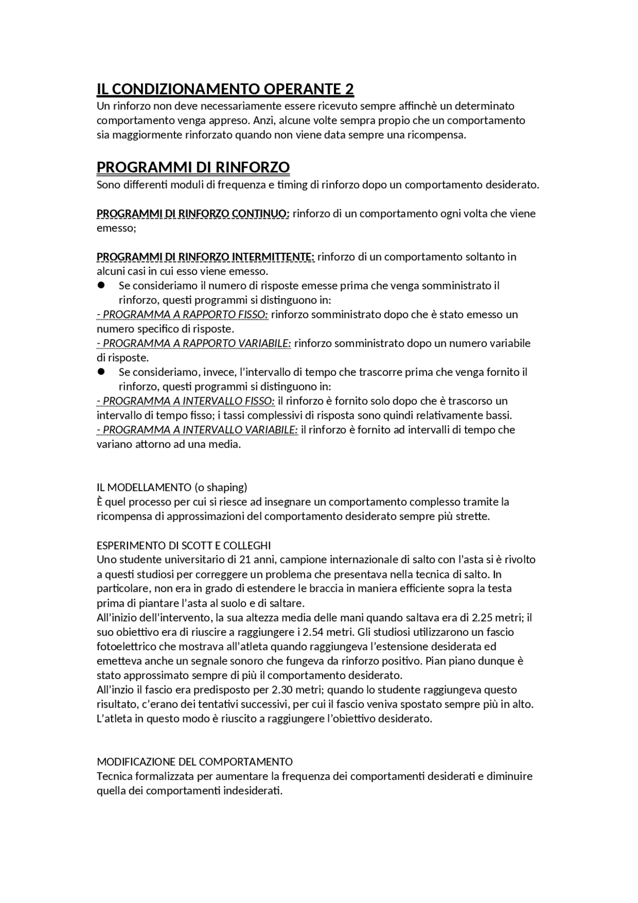 Condizionamento Operante Docsity