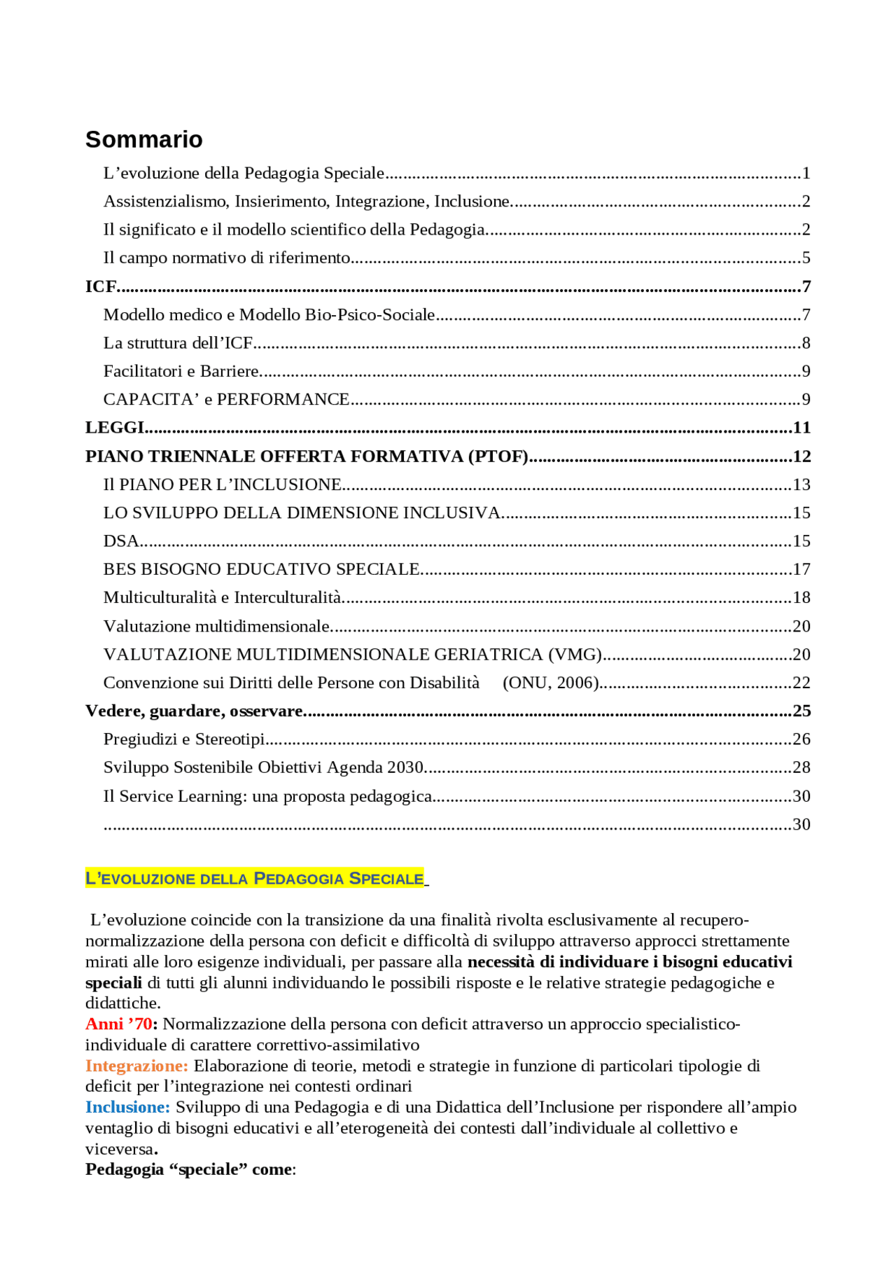 Slide Pedagogia Speciale Docsity