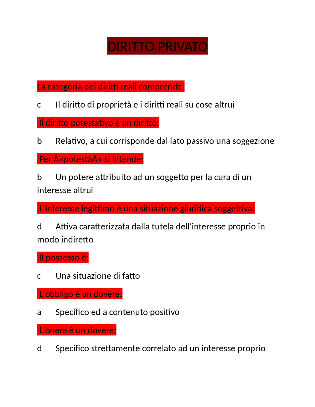 Test Domande E Risposte Docsity