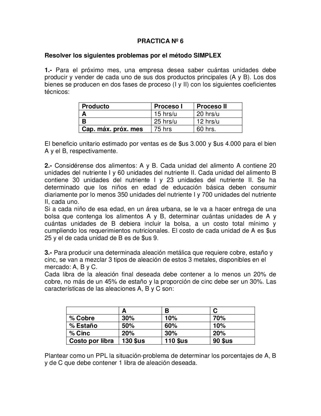 Metodo simplex en ingenieria - Docsity