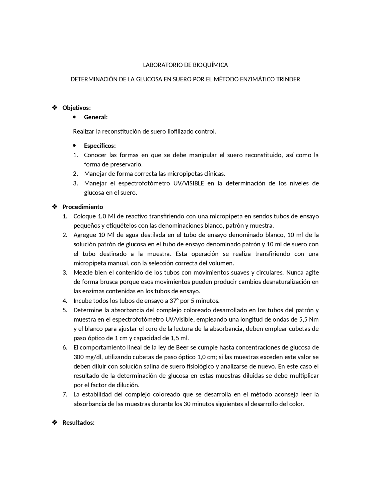 DeterminaciÓn De La Glucosa En Suero Ejercicios De Bioquímica Docsity