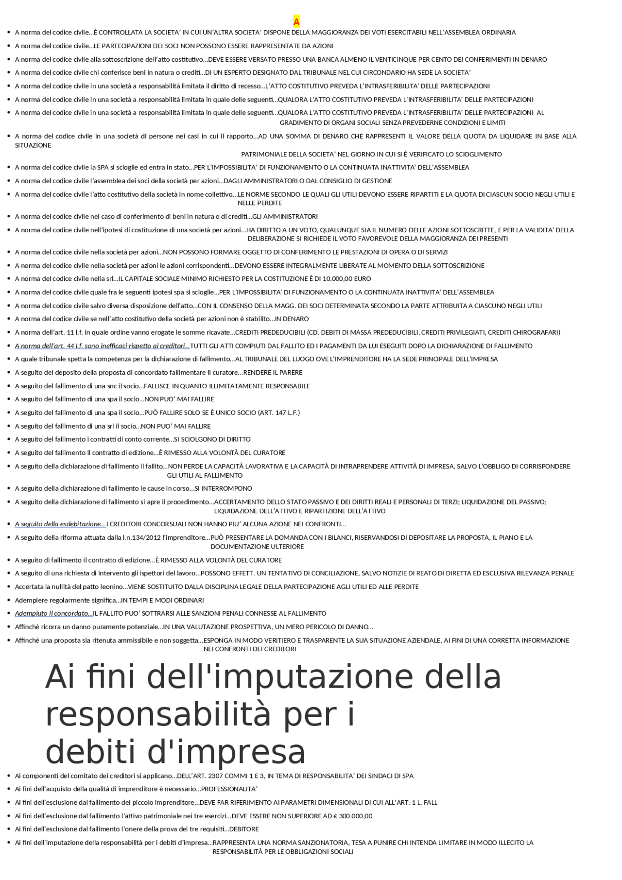 Test Diritto Fallimentare 2021 Prove Desame Di Diritto Fallimentare