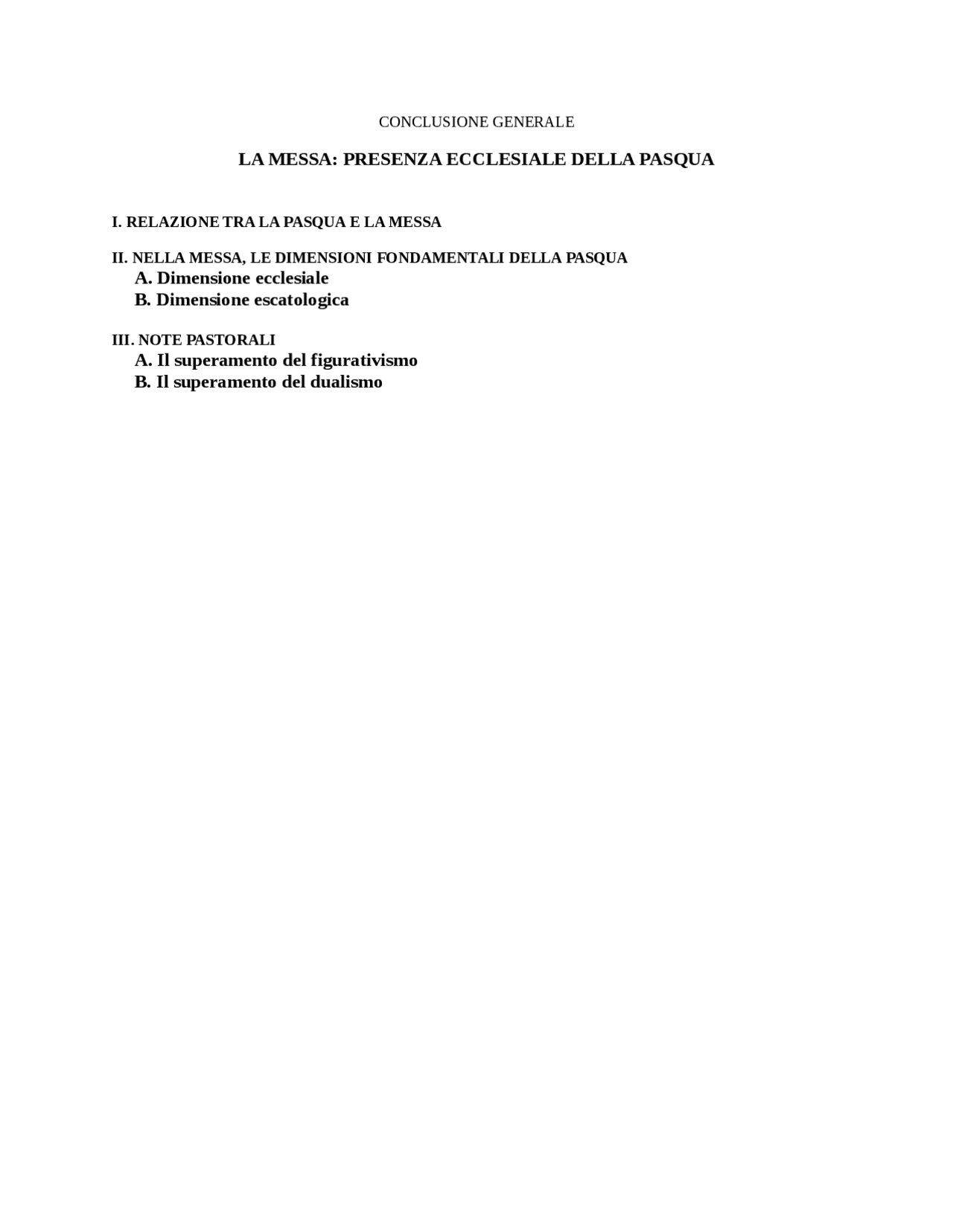 Conclusione Libro Conte Eucaristia Docsity