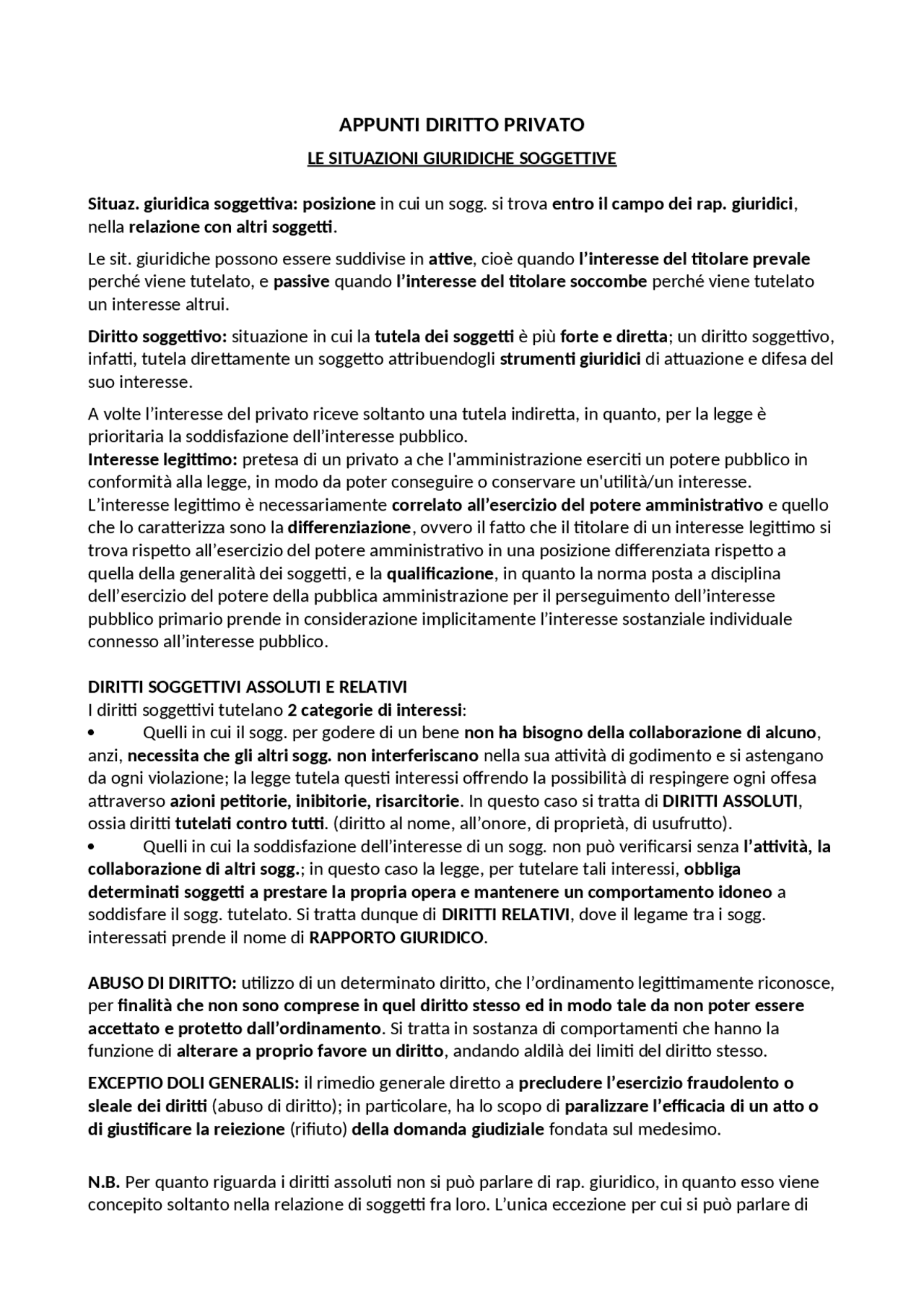 Situazioni Giuridiche Docsity