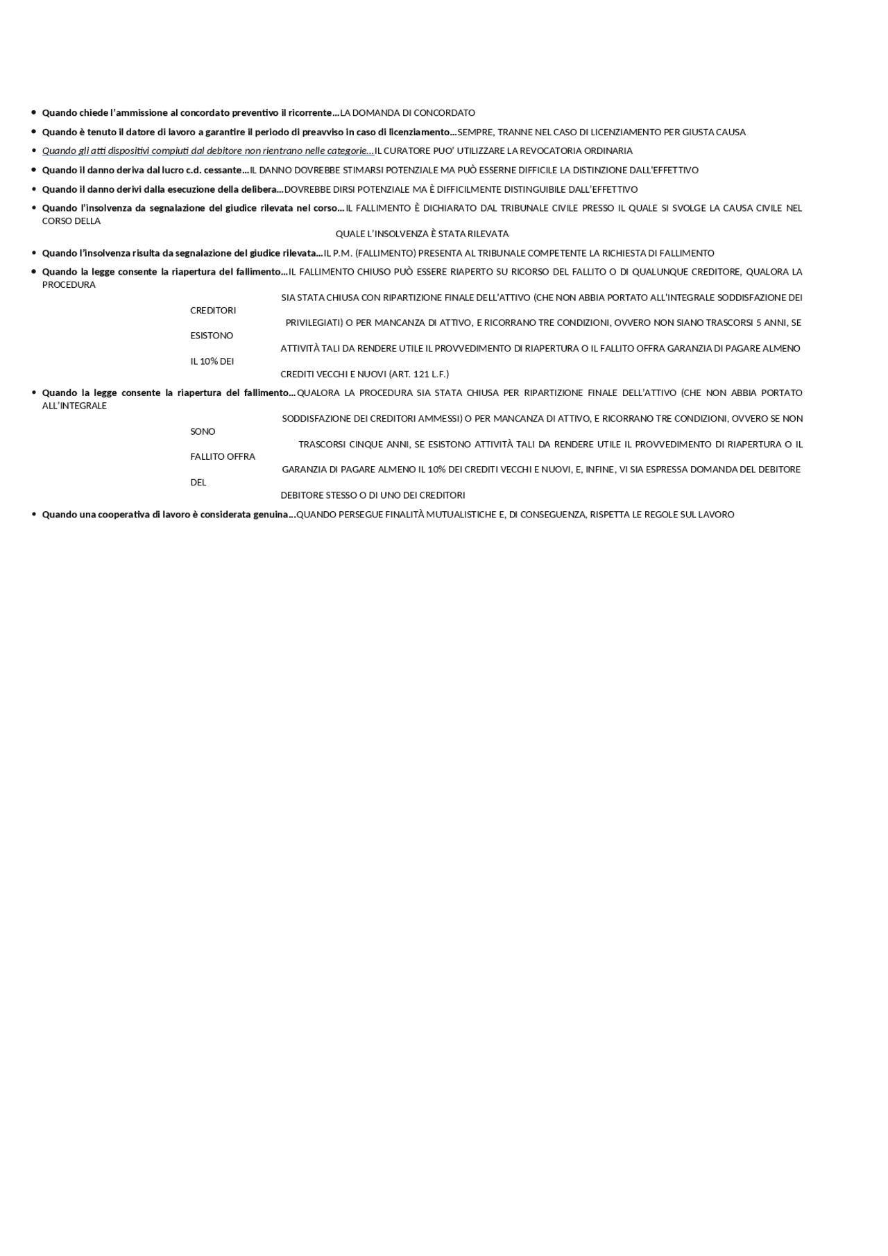 Test Diritto Fallimentare 2021 Docsity