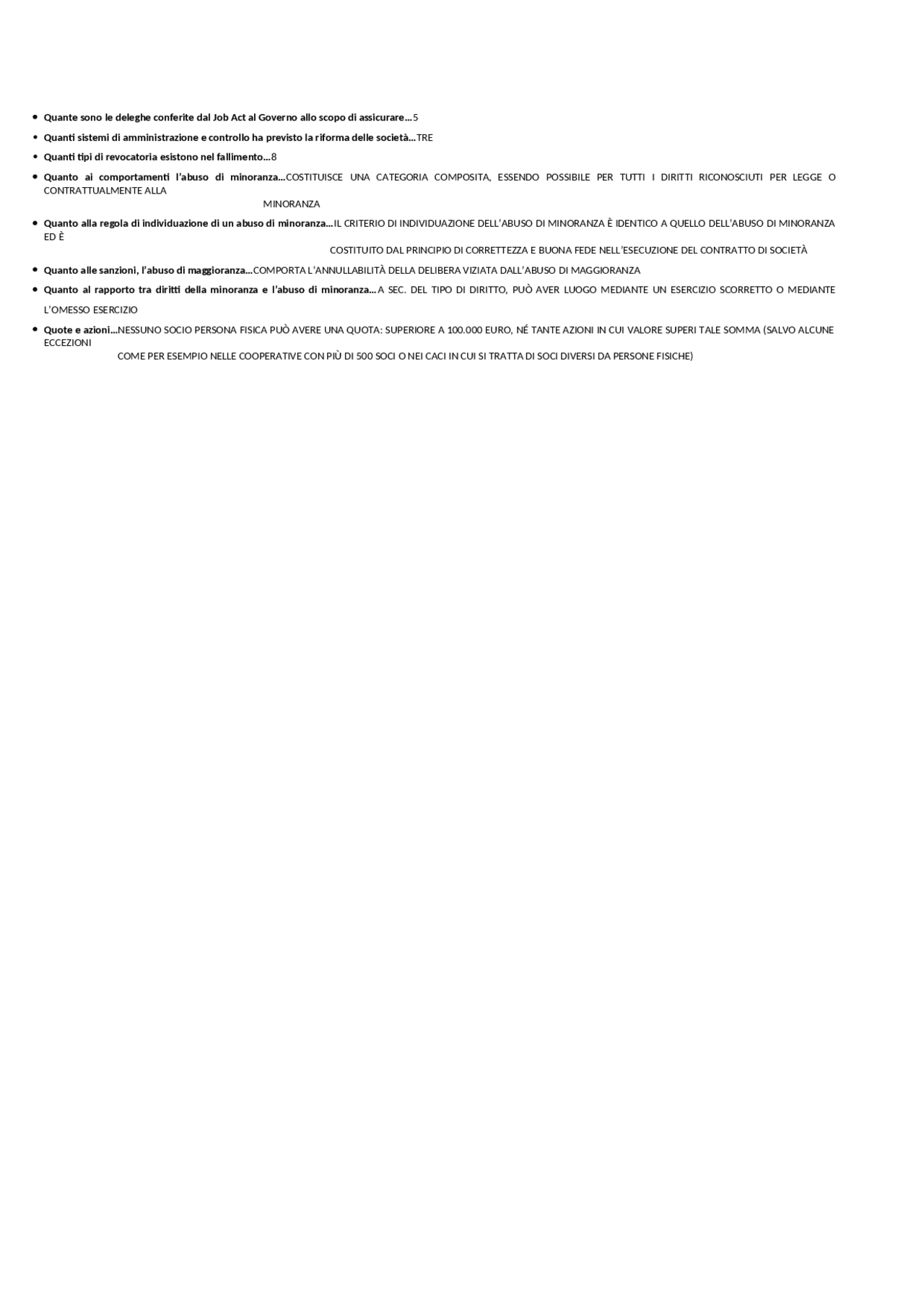 Test Diritto Fallimentare 2021 Docsity