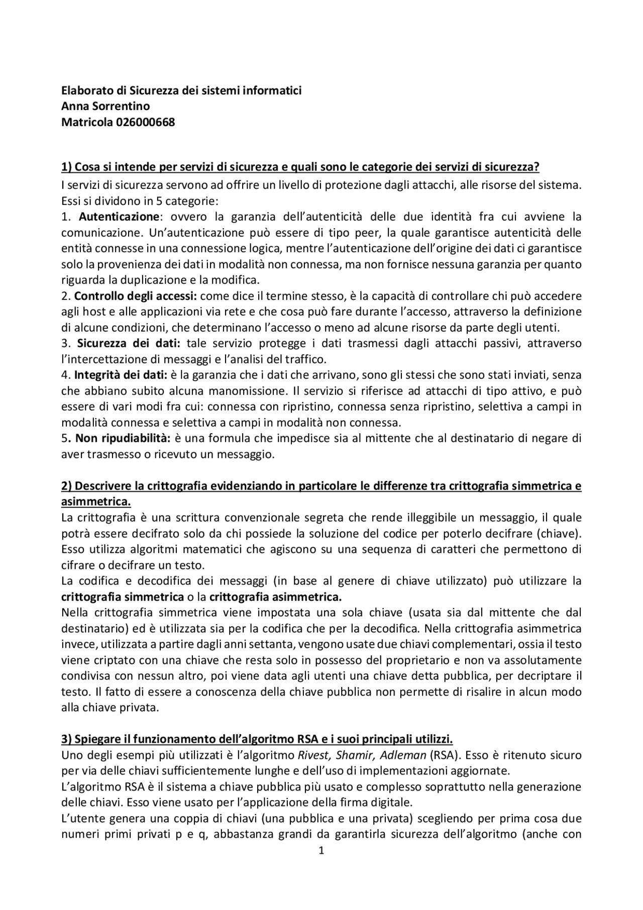 Elaborato Sicurezza Dei Sistemi Informatici Docsity