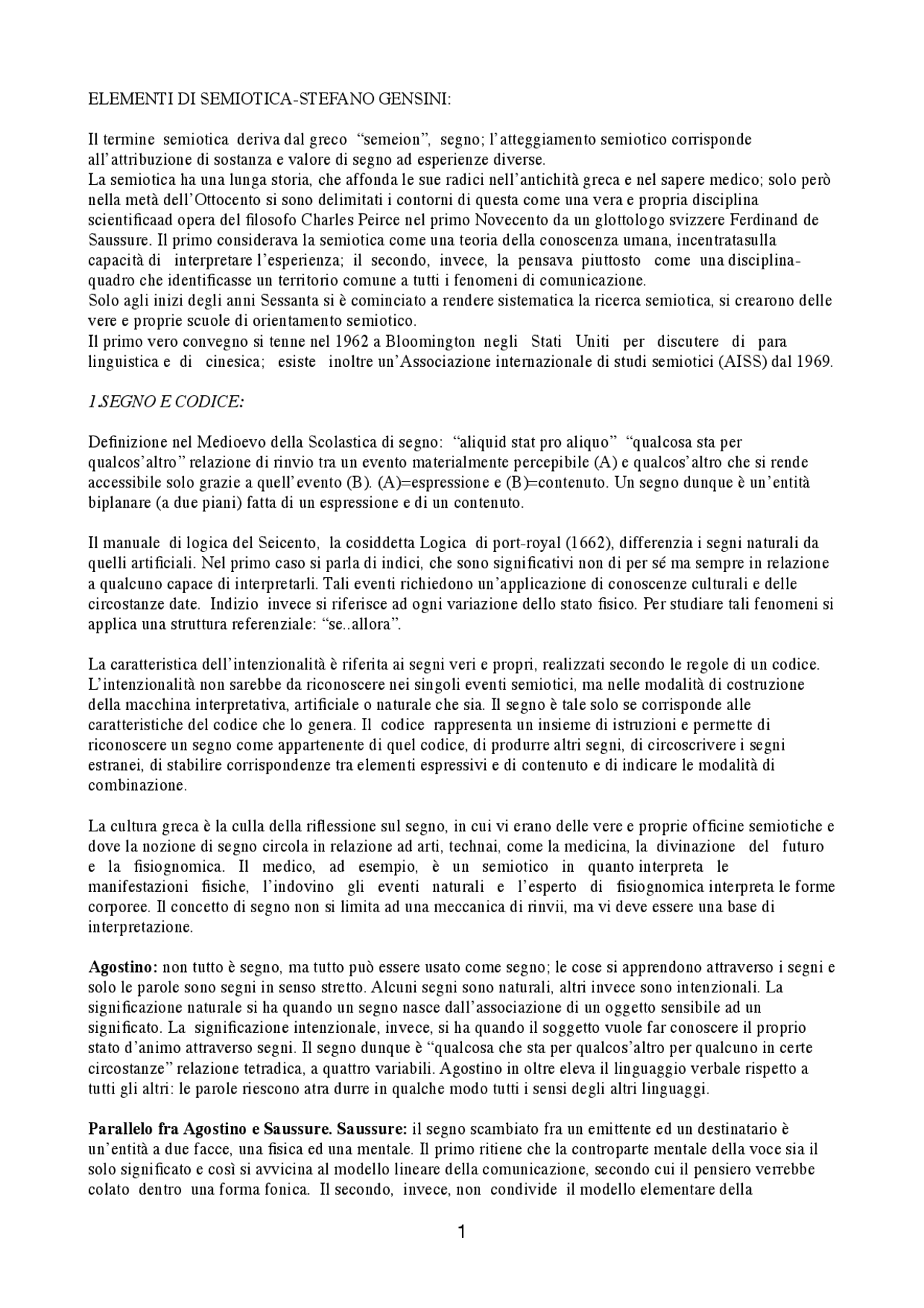 Elementi Di Semiotica Docsity